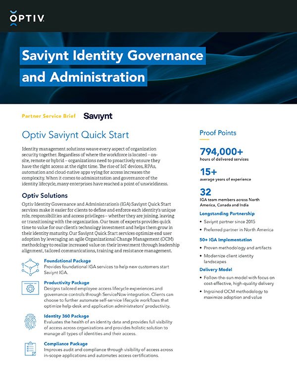 Optiv Saviynt Quick Start